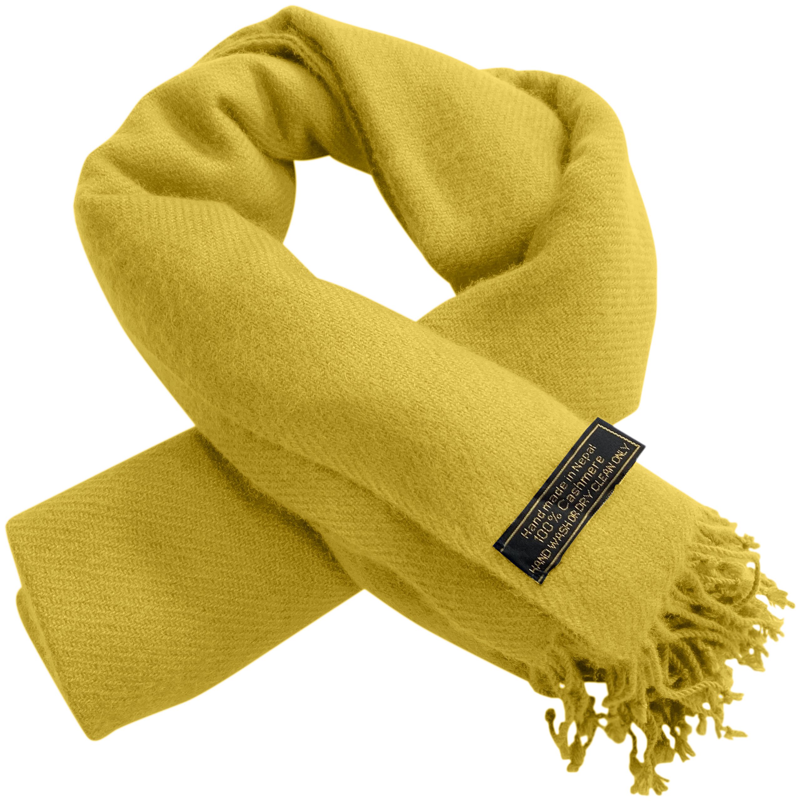 Yellow Gold 100% Cashmere Shawl Pashmina Scarf Wrap Stole Hand Made in ...